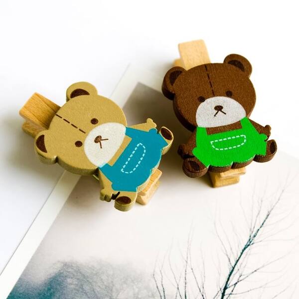[Lovely Bear] - Wooden Clips / Wooden Clamps / Mini Clips - 1x1x1 - Bed ...